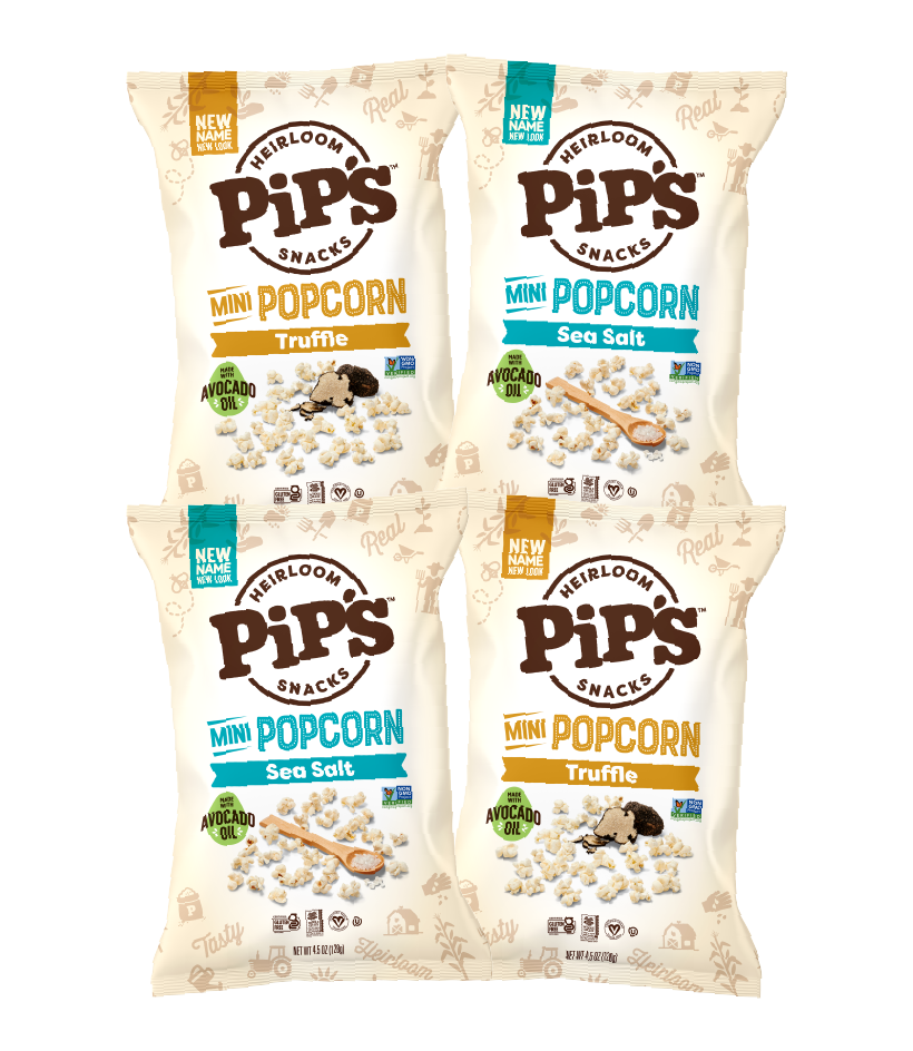 Mini Popcorn Family Pack – Sea Salt & Truffle – Pip's Heirloom Snacks