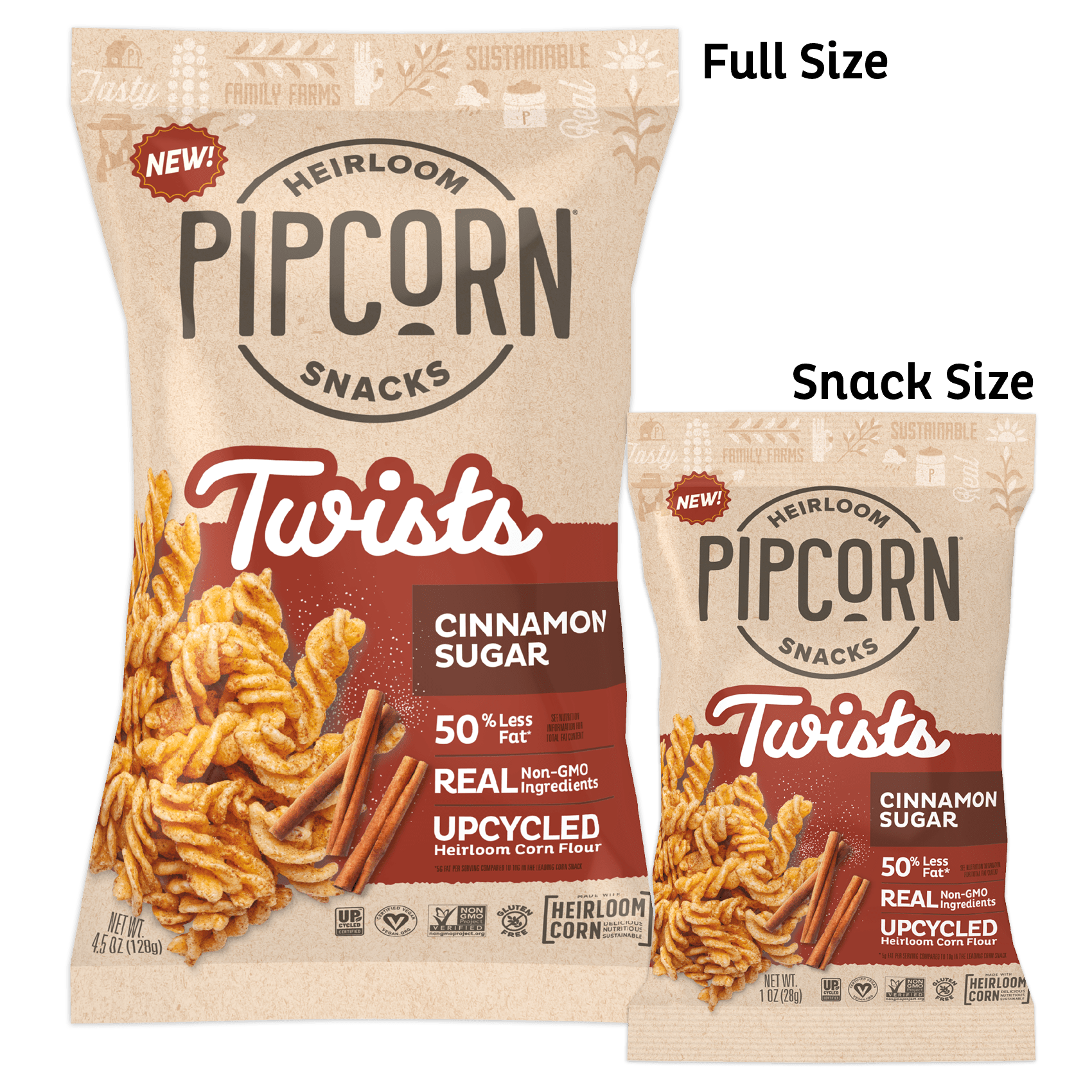 Cinnamon Sugar Twists Snack Size 24-Pack – Pipcorn
