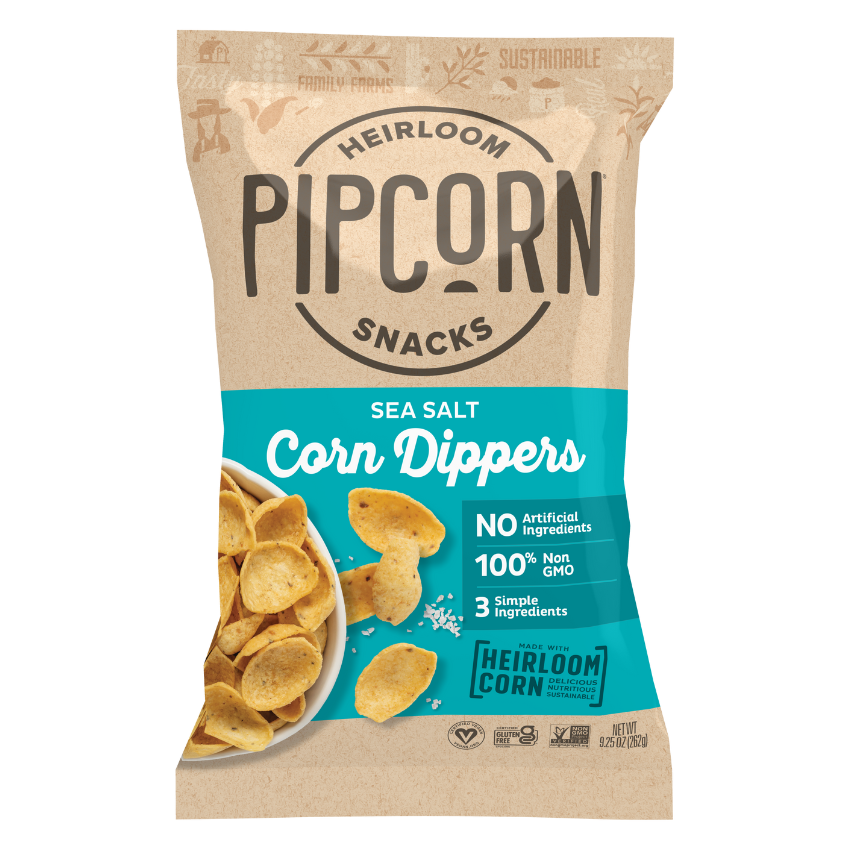 Sea Salt Corn Dippers | Non-GMO Corn Chips | Pipcorn